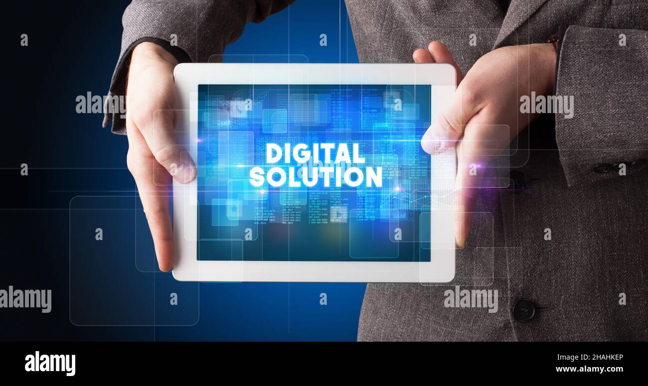 Person holding tablet, technology concept Stock Photo - Alamy