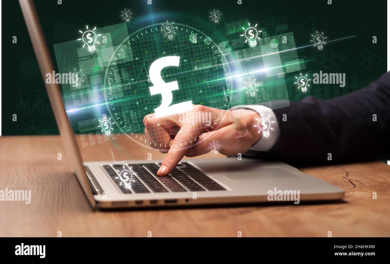 business hand working in stock market Stock Photo - Alamy