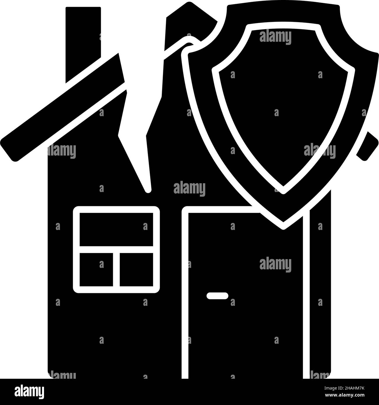 Earthquake home insurance black glyph icon Stock Vector Image & Art - Alamy