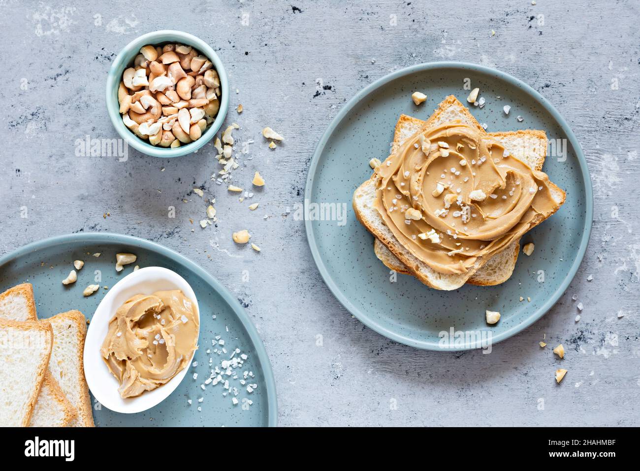 Toast (sandwich) of a slice of toast bread and peanut butter for ...