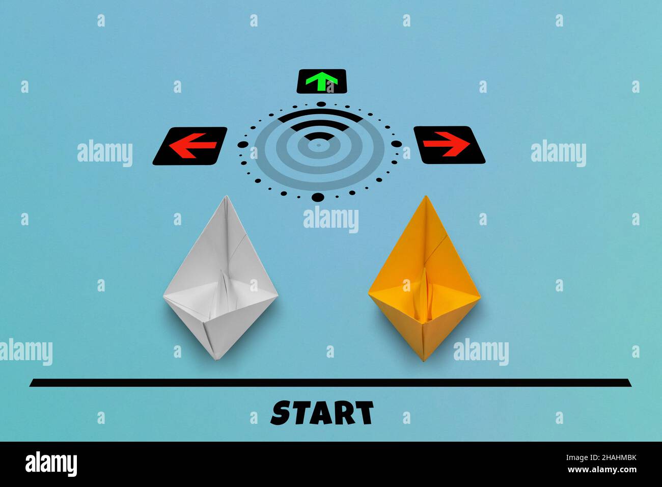 Team competition in business or new business startup concept, radar ...