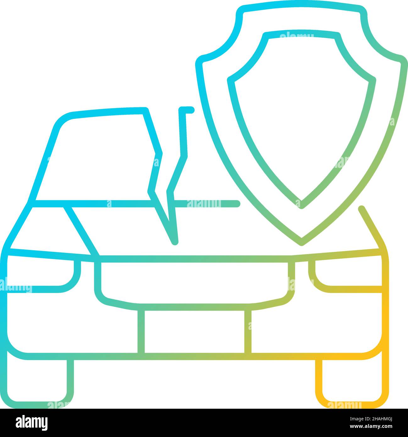 Car damage insurance policy gradient linear vector icon Stock Vector ...