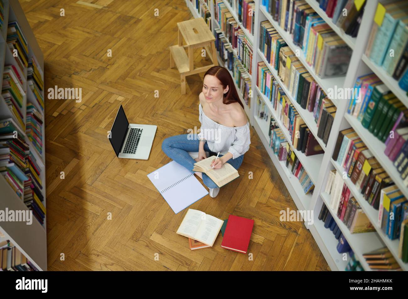 Ginger woman writing hi-res stock photography and images - Alamy