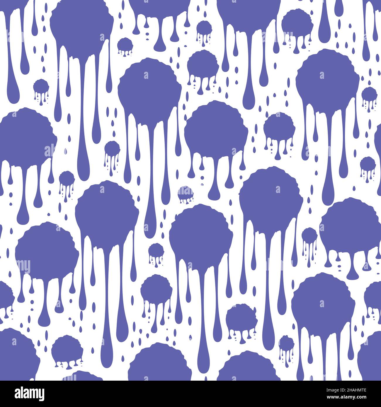 Paint dripping seamless vector pattern background. Periwinkle purple ...
