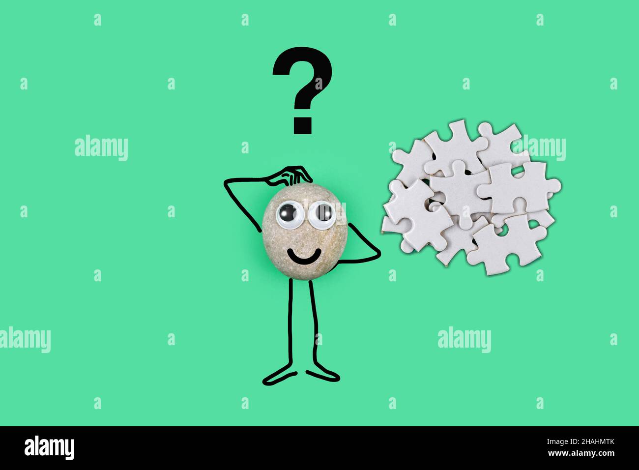 Cartoon character question mark brain hi-res stock photography and ...