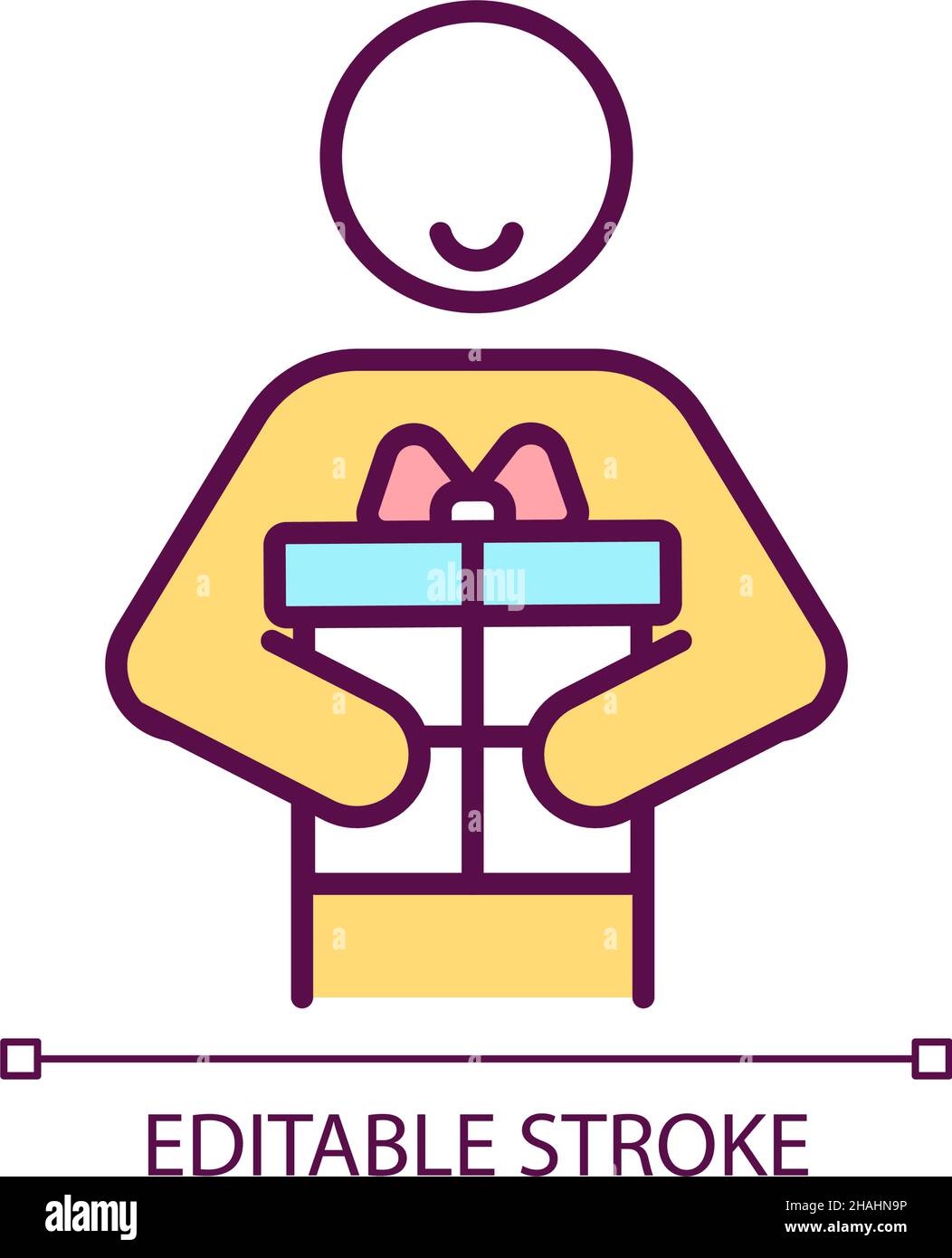 Receiving present RGB color icon Stock Vector Image & Art - Alamy