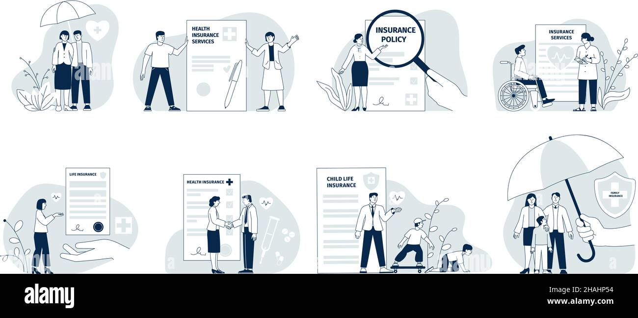 Life insurance. People support, lifes risk contracts. Private health ...