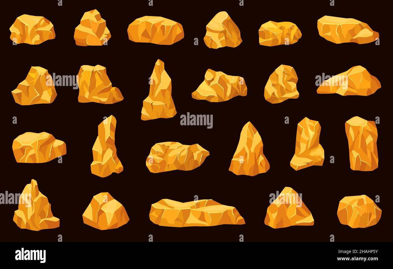 Gold nuggets pile Stock Vector Images - Alamy