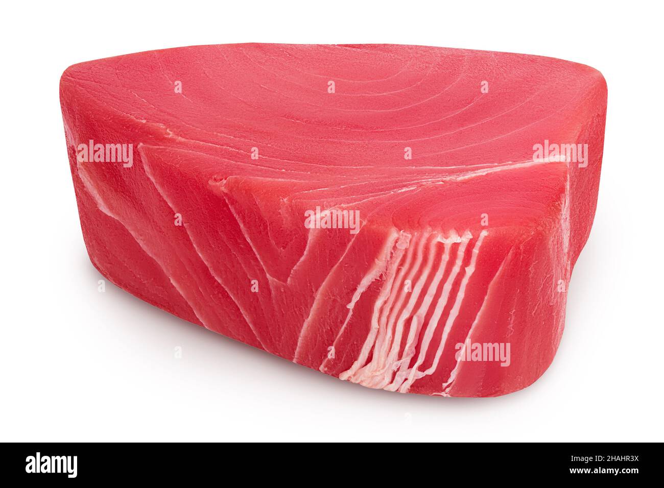Fresh tuna fish fillet steak isolated on white background with clipping ...