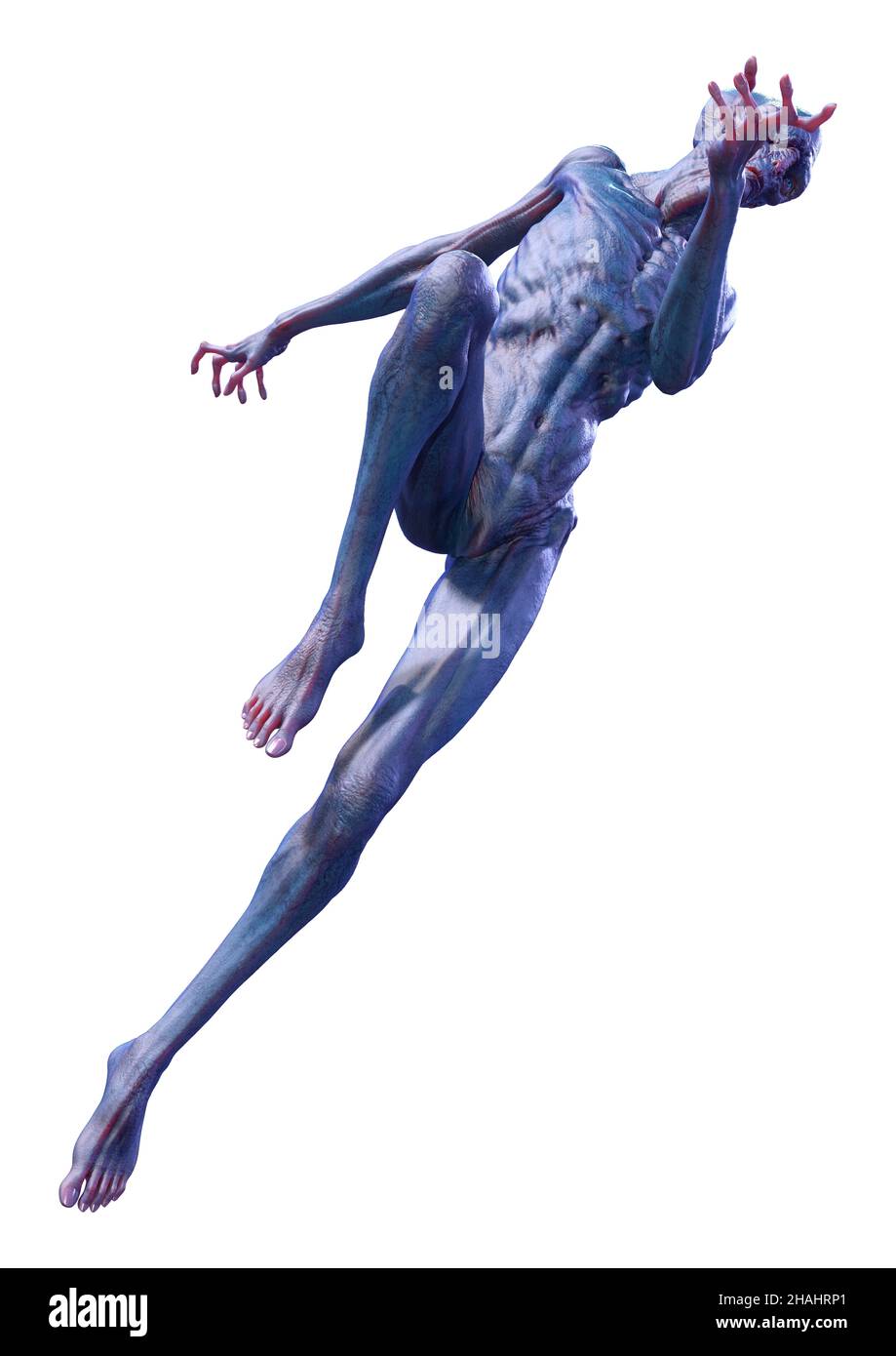 3D rendering of a blue alien isolated on white background Stock Photo ...