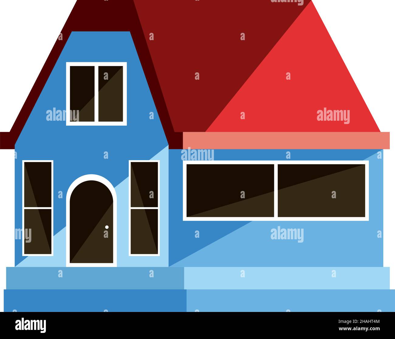 blue house facade Stock Vector Image & Art - Alamy