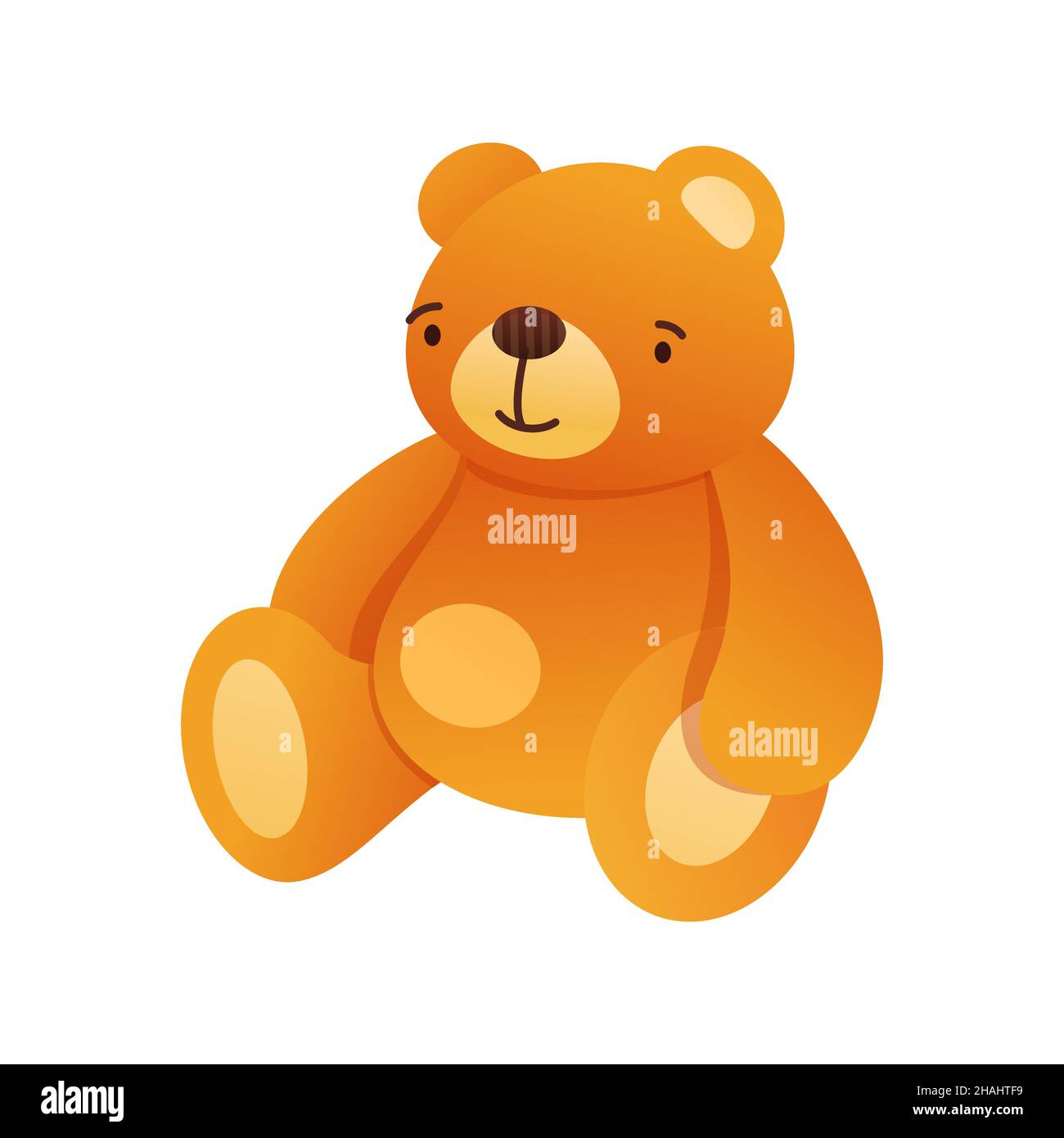 Teddy bear - modern flat design style single isolated object. Neat ...