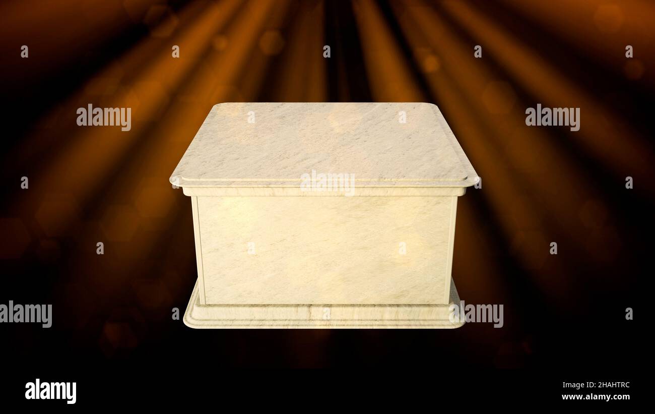 stone winners pedestal with festive background - object 3D rendering ...