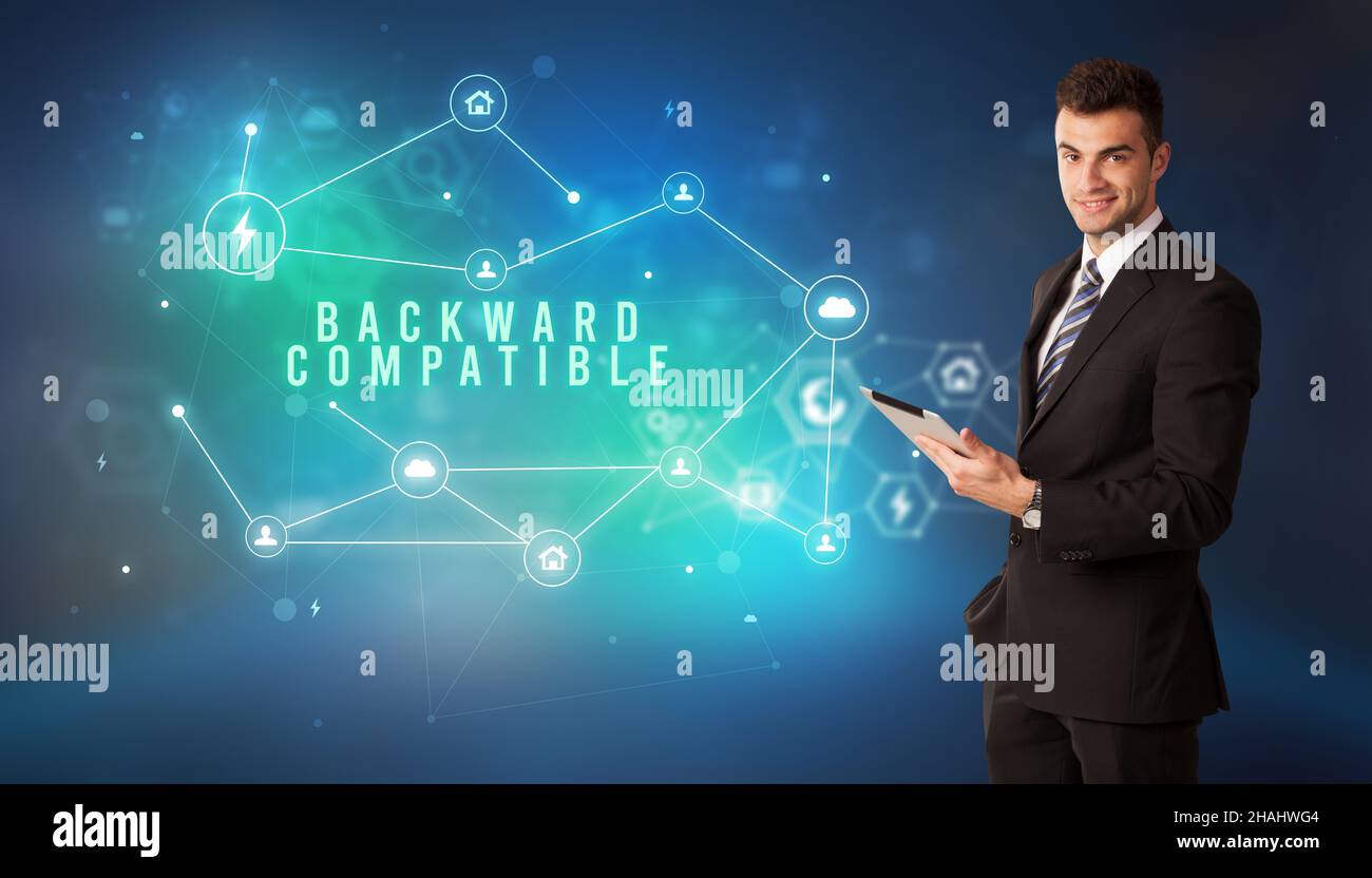 Businessman thinking about technology concept Stock Photo - Alamy