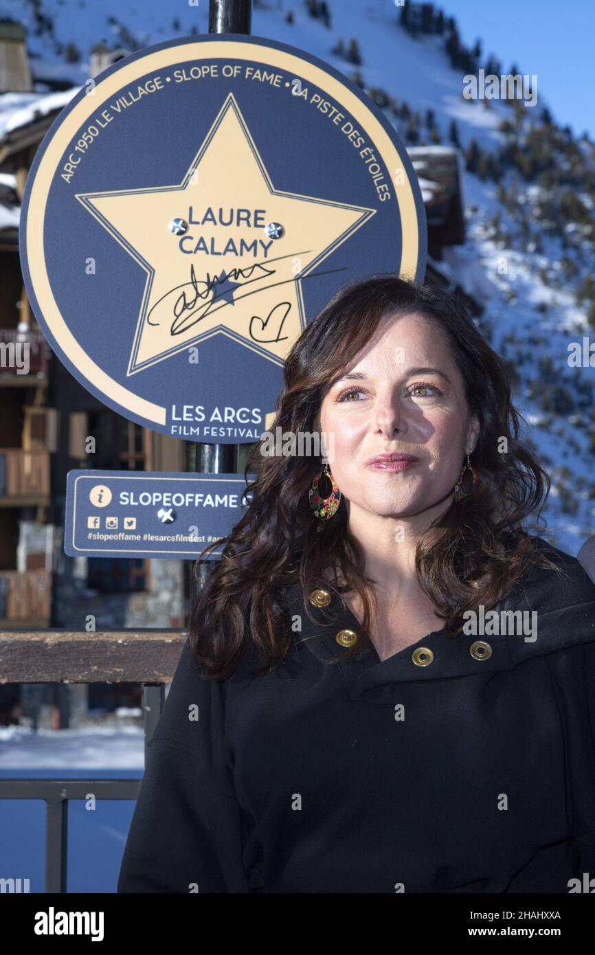 Laure Calamy unveiling a sign at her name on the Slope Of Fame as part ...