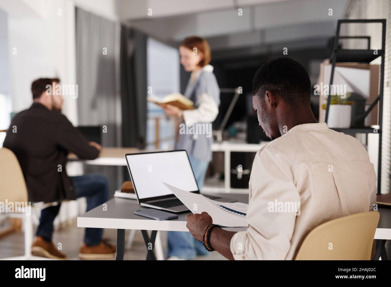 Reading mail rear view hi-res stock photography and images - Alamy