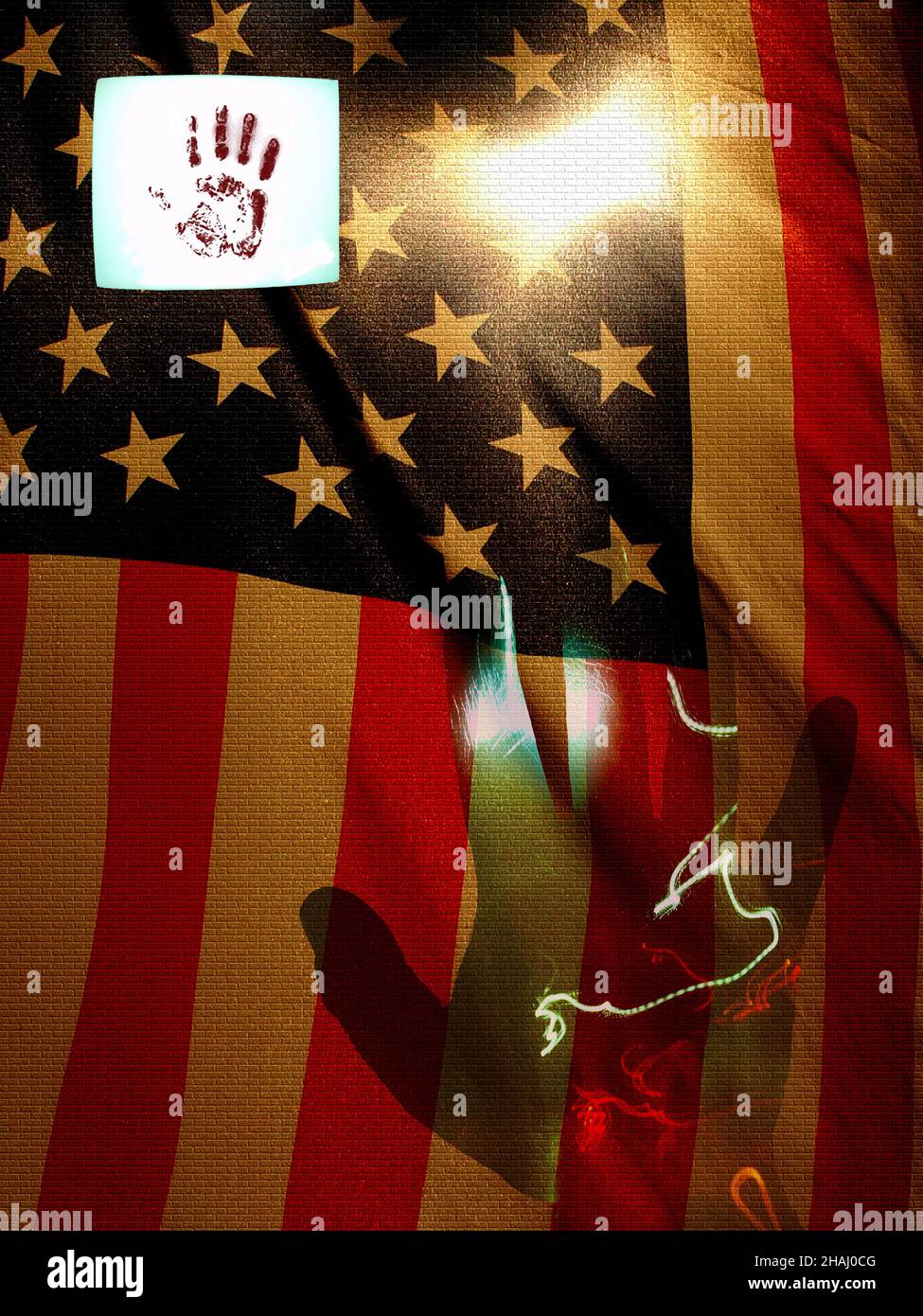 Concept art based on US flag. 3D rendering Stock Photo - Alamy