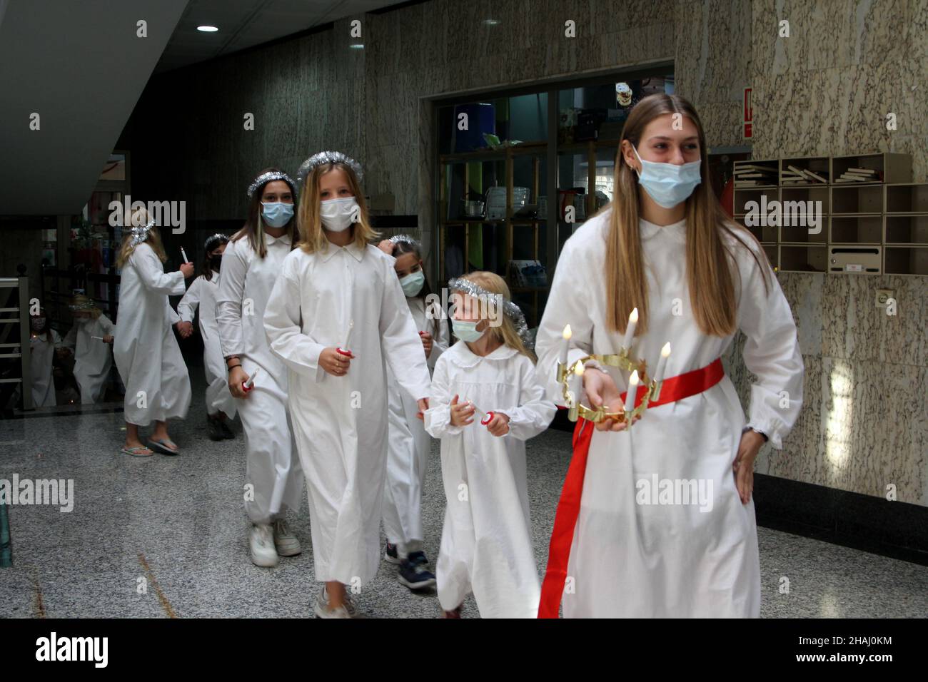 Spain. 13th Dec, 2021. The celebration of Santa Lucia in the Swedish ...