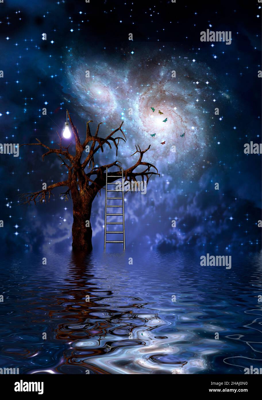 Tree of wisdom. 3D rendering Stock Photo - Alamy
