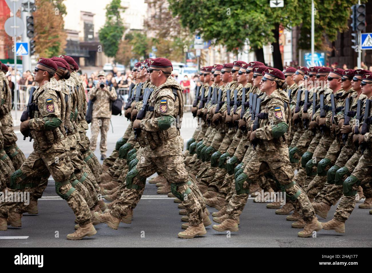 Ukraine, Kyiv - August 18, 2021: Airborne forces. Ukrainian military ...