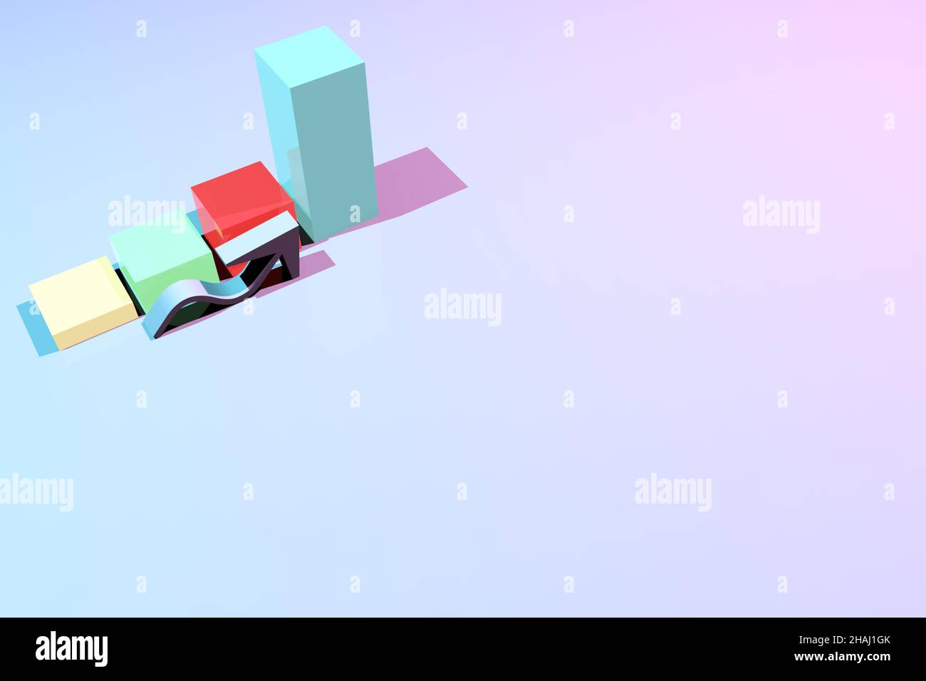 The Multicolored scale up background illustration. Achievement of ...