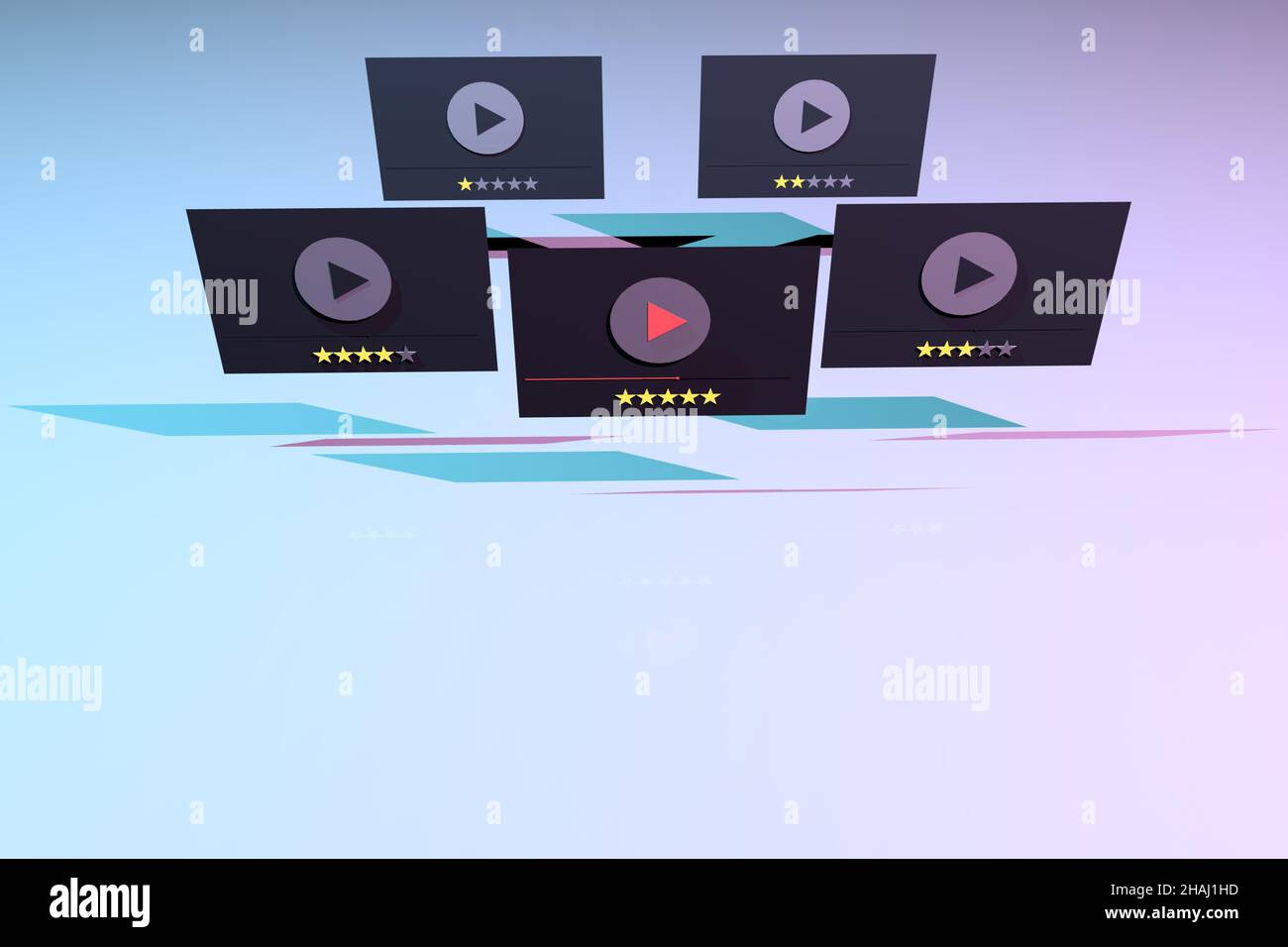 The Watching videos on the Internet with a rating from 1 to 5 stars ...