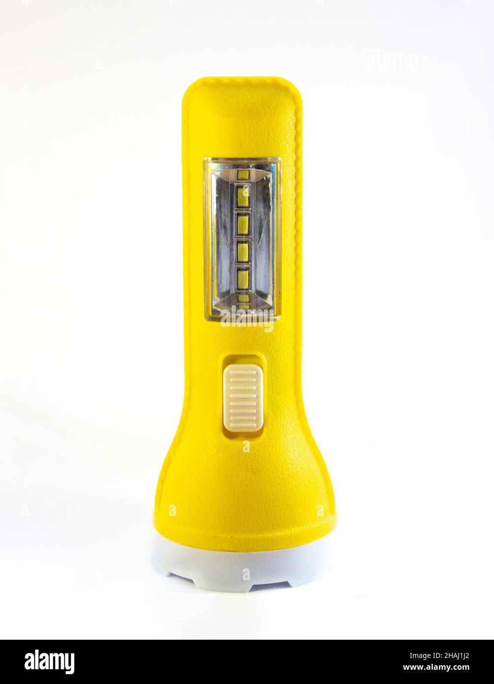 Yellow pocket flashlight isolated on white Stock Photo - Alamy