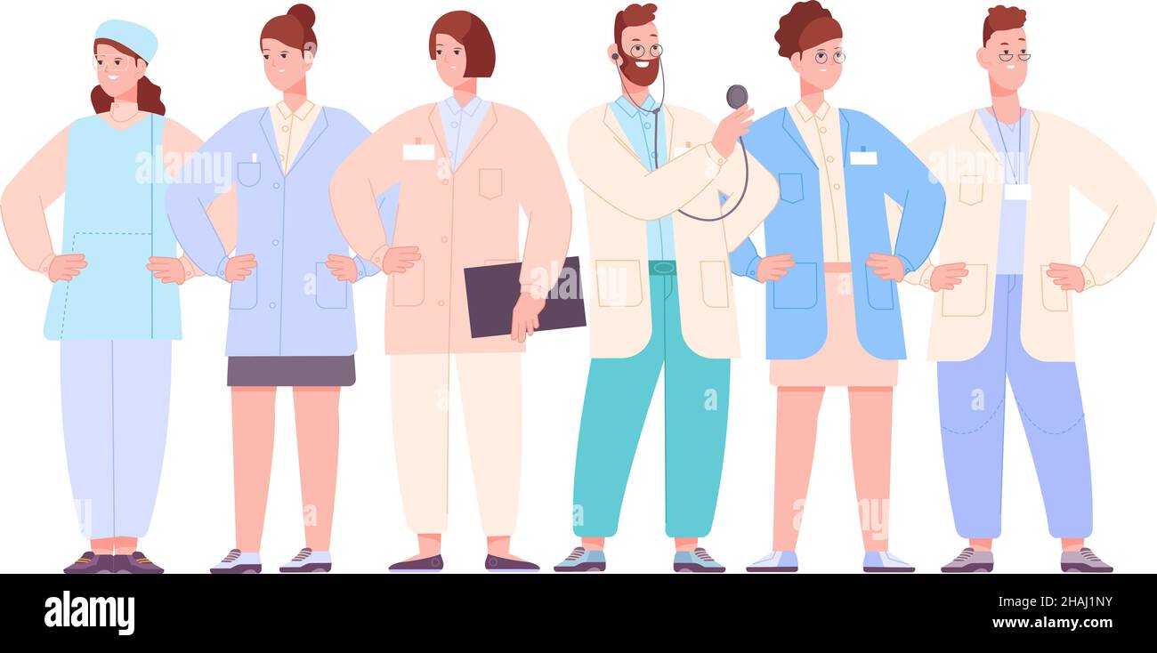 Medical team characters. Hospital staff, doctor nurse health care ...