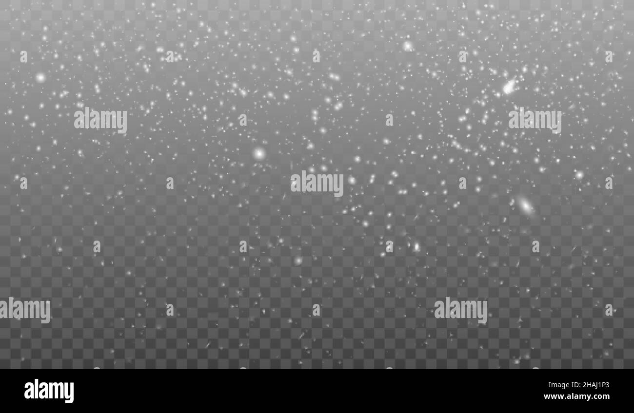 Realistic falling snow. Snowfall snowflake overlay effect in ...