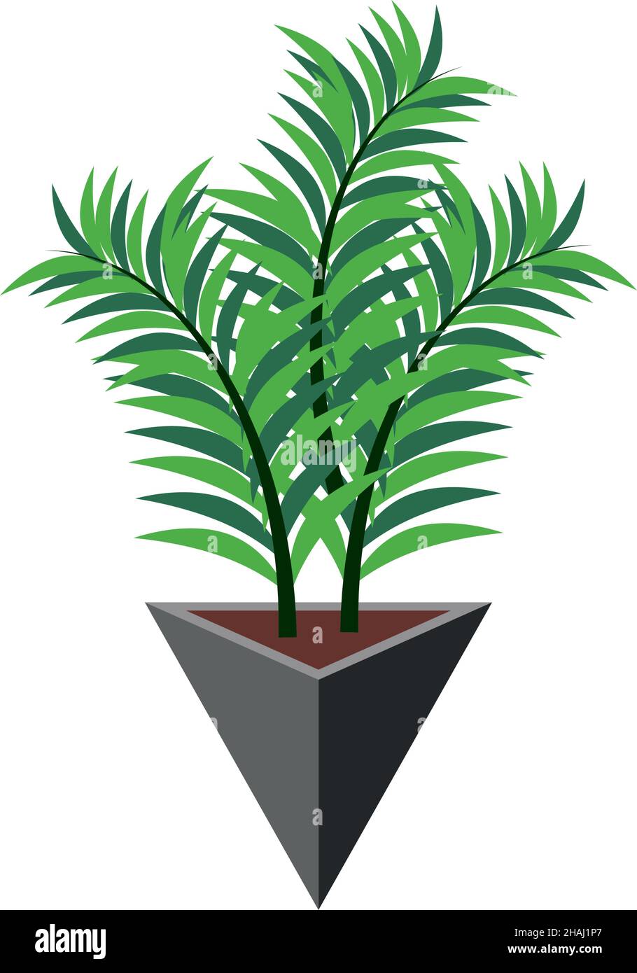 Tree in a pot small garden Stock Vector Images - Alamy