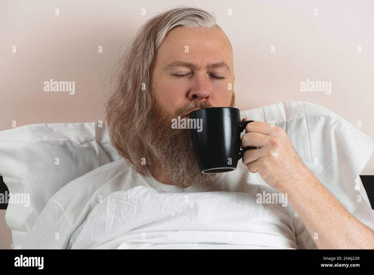 Man morning bed hi-res stock photography and images - Alamy