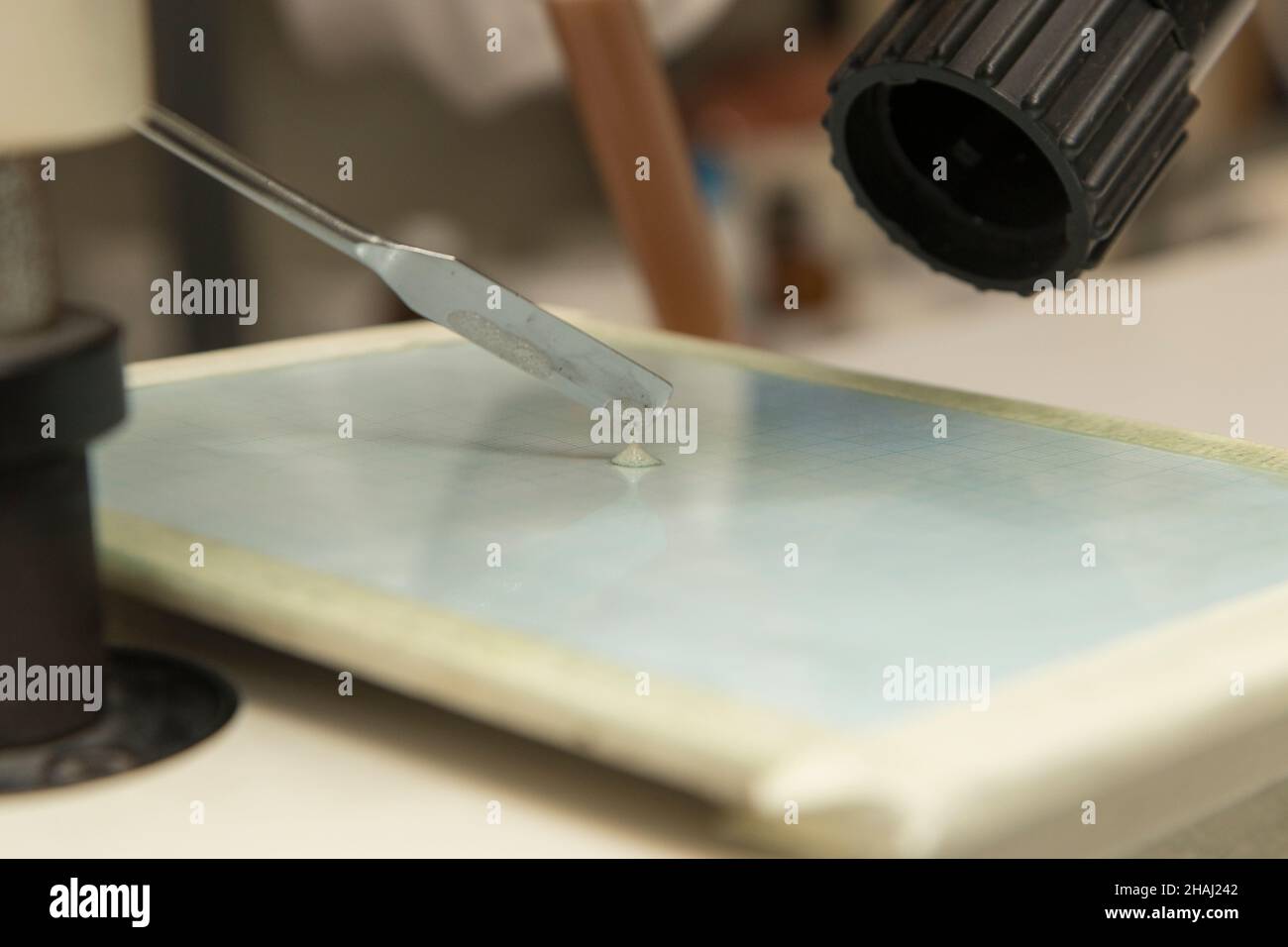 Close up detail of basic activity inside a chemistry laboratory Stock ...