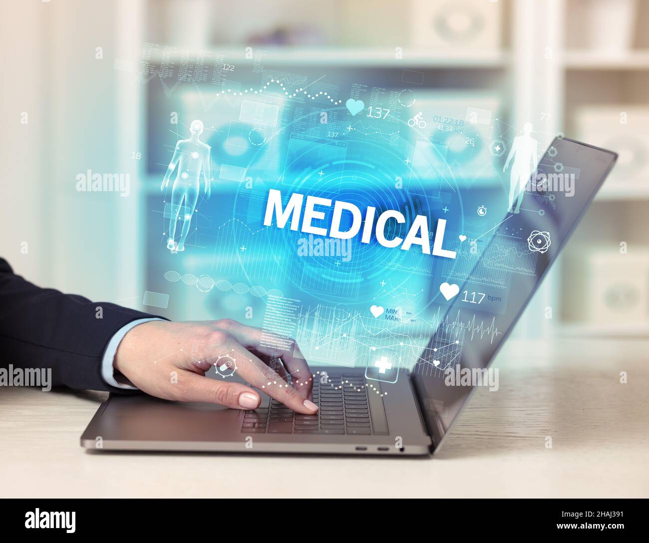Doctor working a health check Stock Photo - Alamy