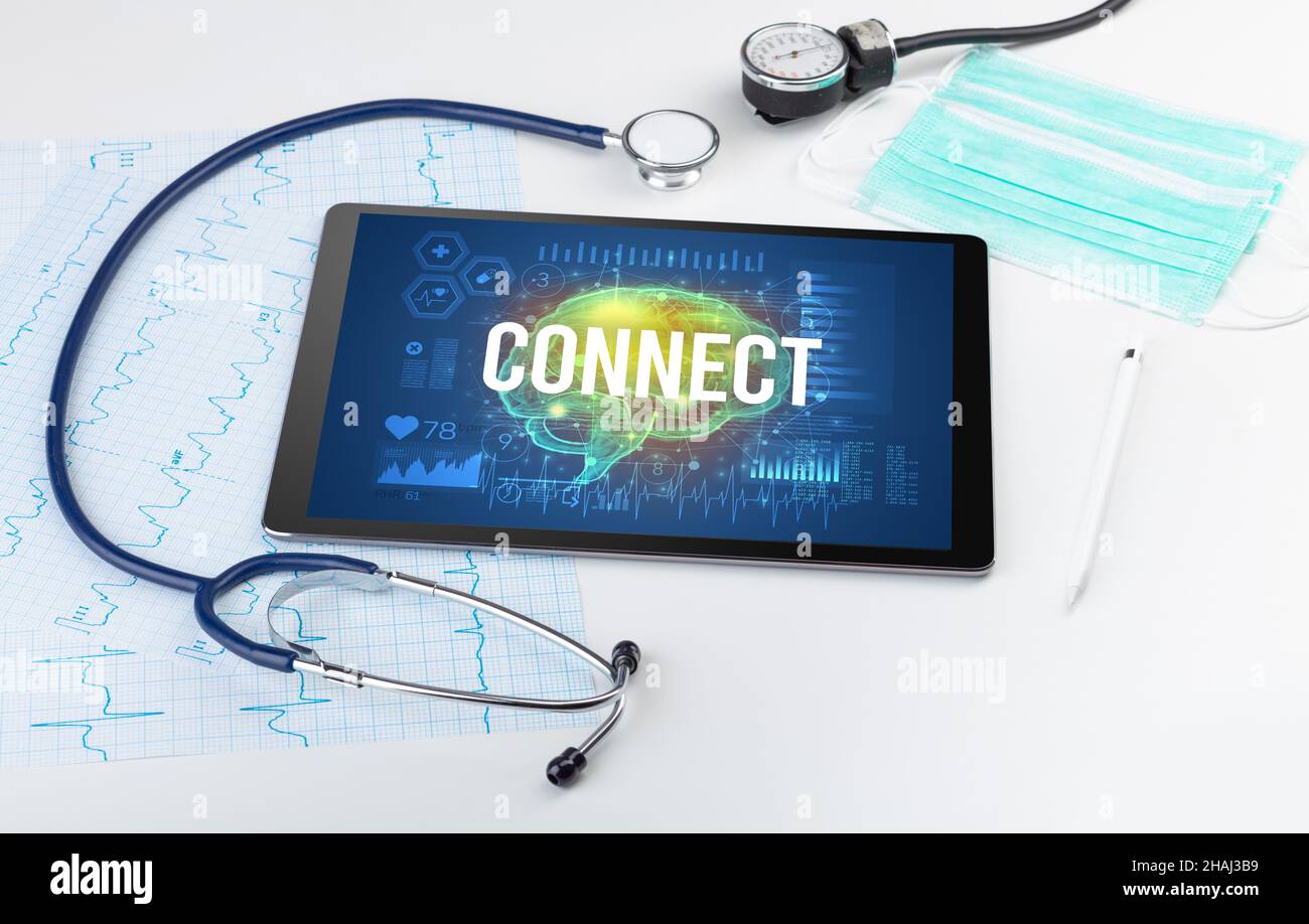Tablet pc and medical tools Stock Photo - Alamy