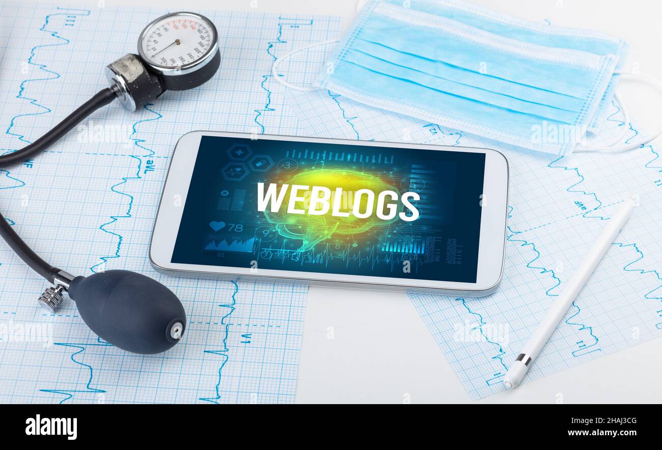 Tablet pc and medical tools Stock Photo - Alamy