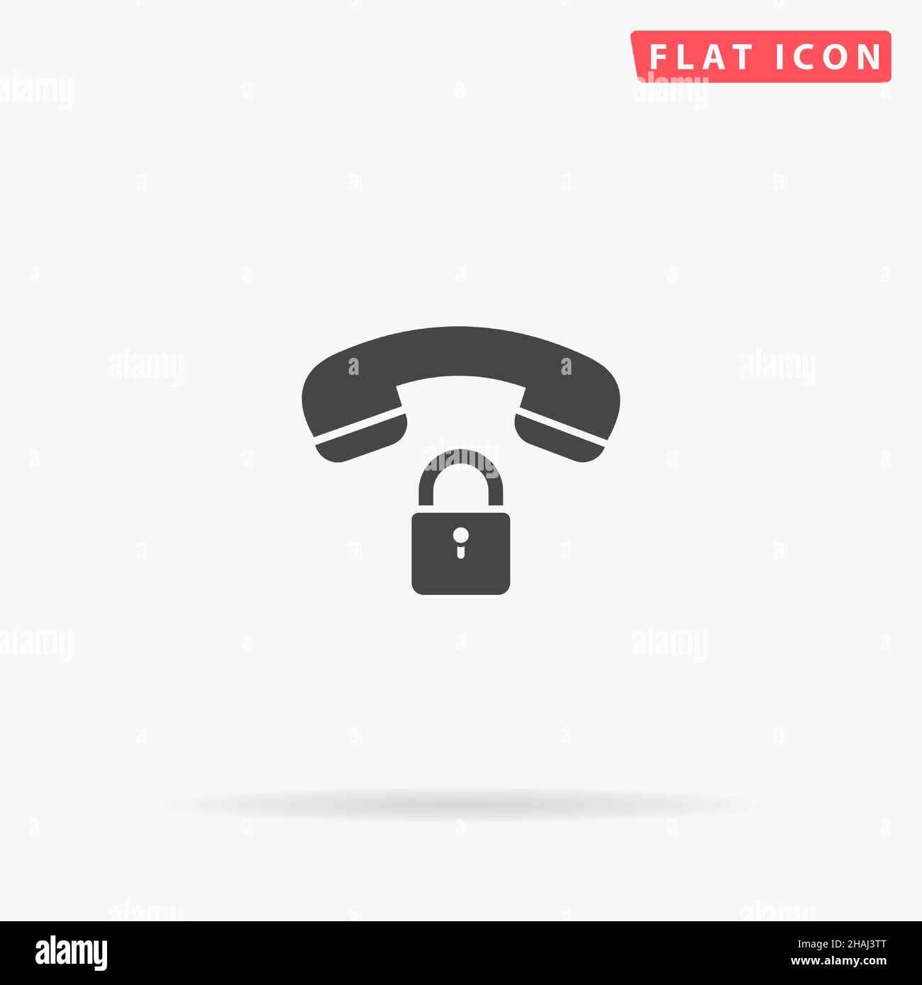 Private Call flat vector icon. Hand drawn style design illustrations ...