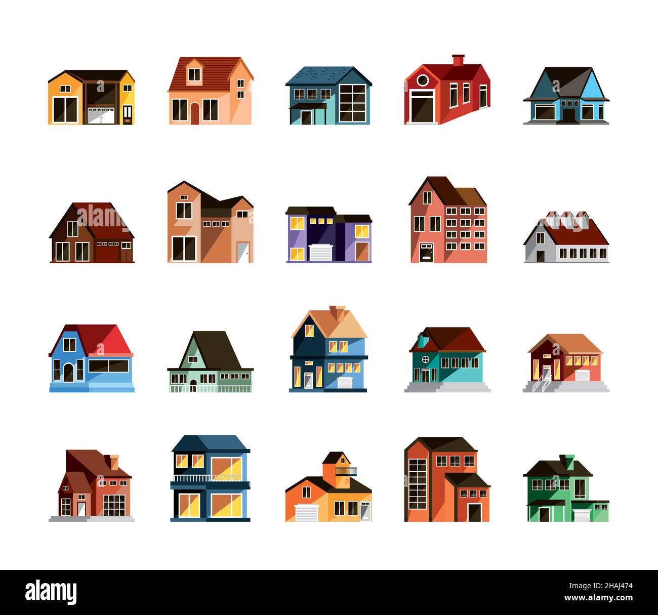 houses icons set Stock Vector Image & Art - Alamy