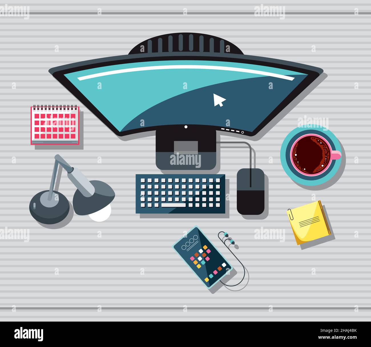 workplace desktop background Stock Vector Image & Art - Alamy