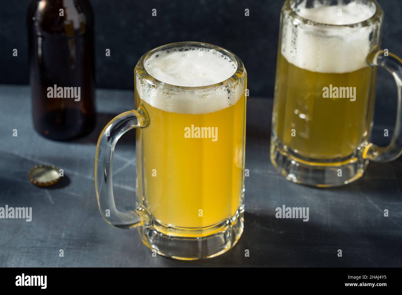 Cold Refreshing Lager Beer in a Mug Ready to Drink Stock Photo - Alamy