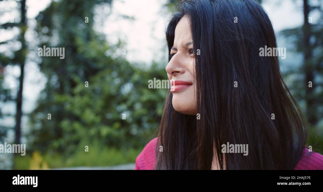 Portrait of a South Asian female looking aside Stock Photo - Alamy