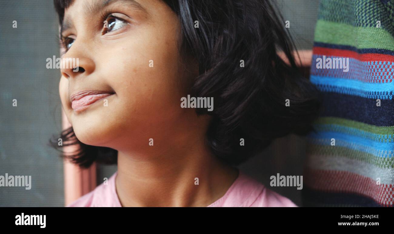 Close-up shot of the face of a South Asian girl Stock Photo - Alamy