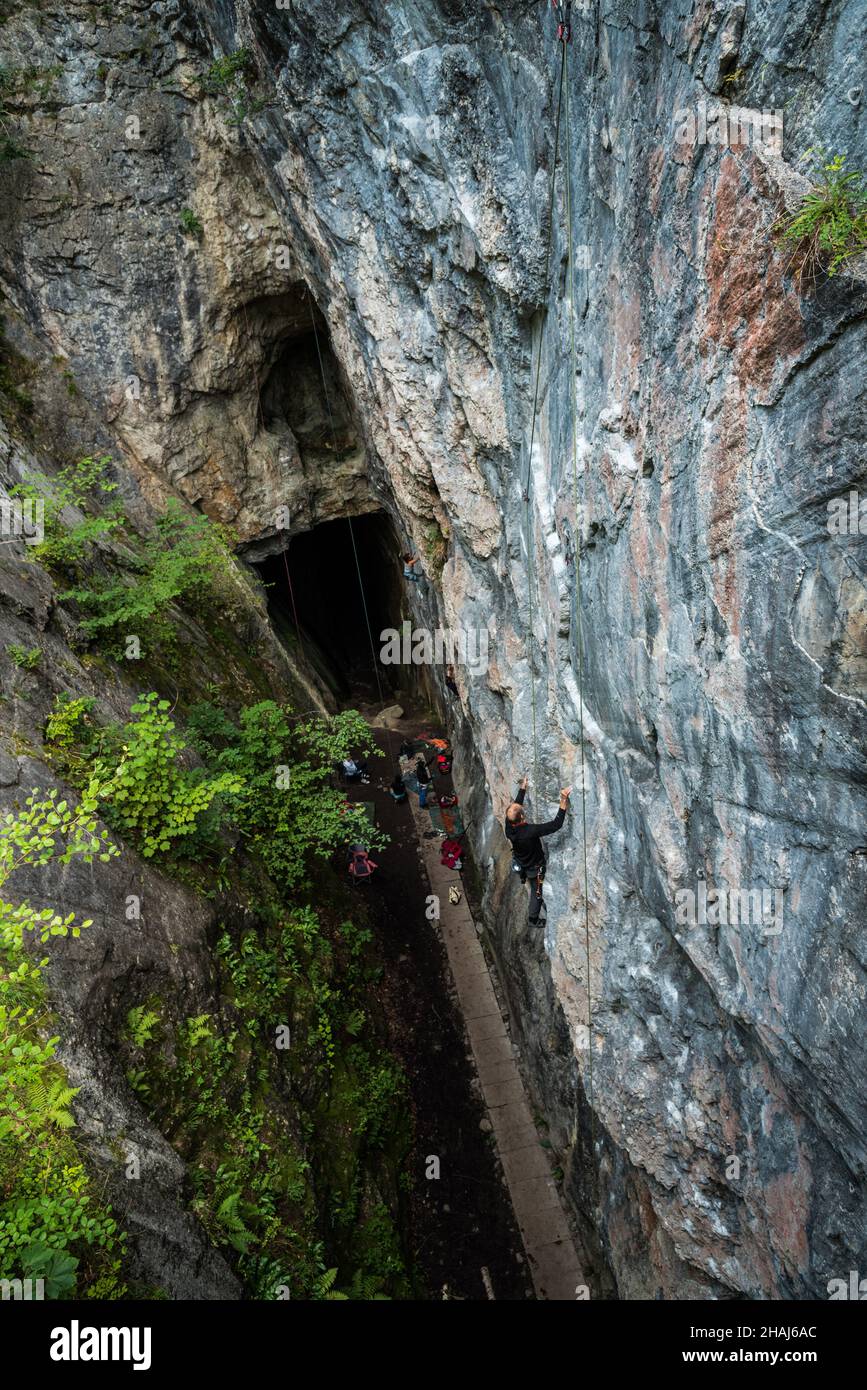 rock climbing at the Devil's Gorge Stock Photo - Alamy