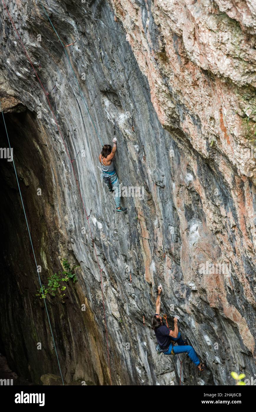 rock climbing at the Devil's Gorge Stock Photo - Alamy