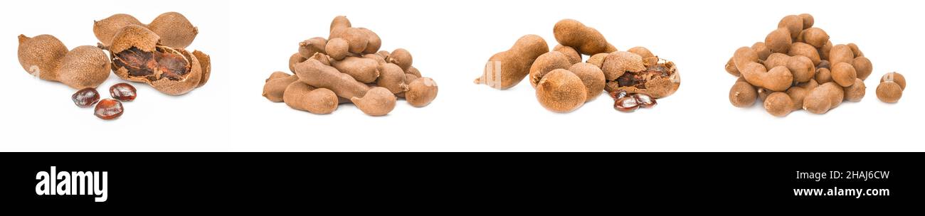 Collection of Tamarind on a white background. Clipping path Stock Photo ...