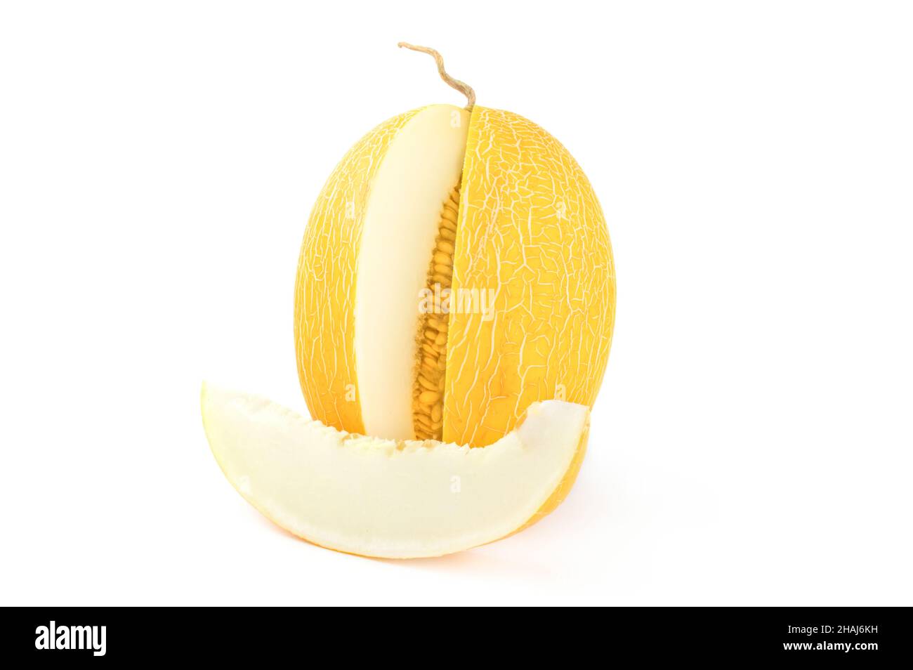 Orange melon isolated on a white background cutout Stock Photo - Alamy