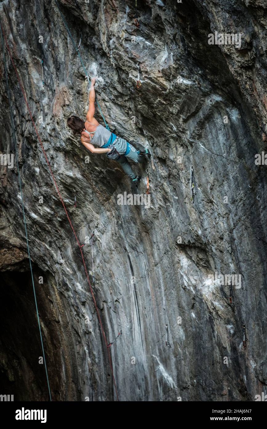 rock climbing at the Devil's Gorge Stock Photo - Alamy