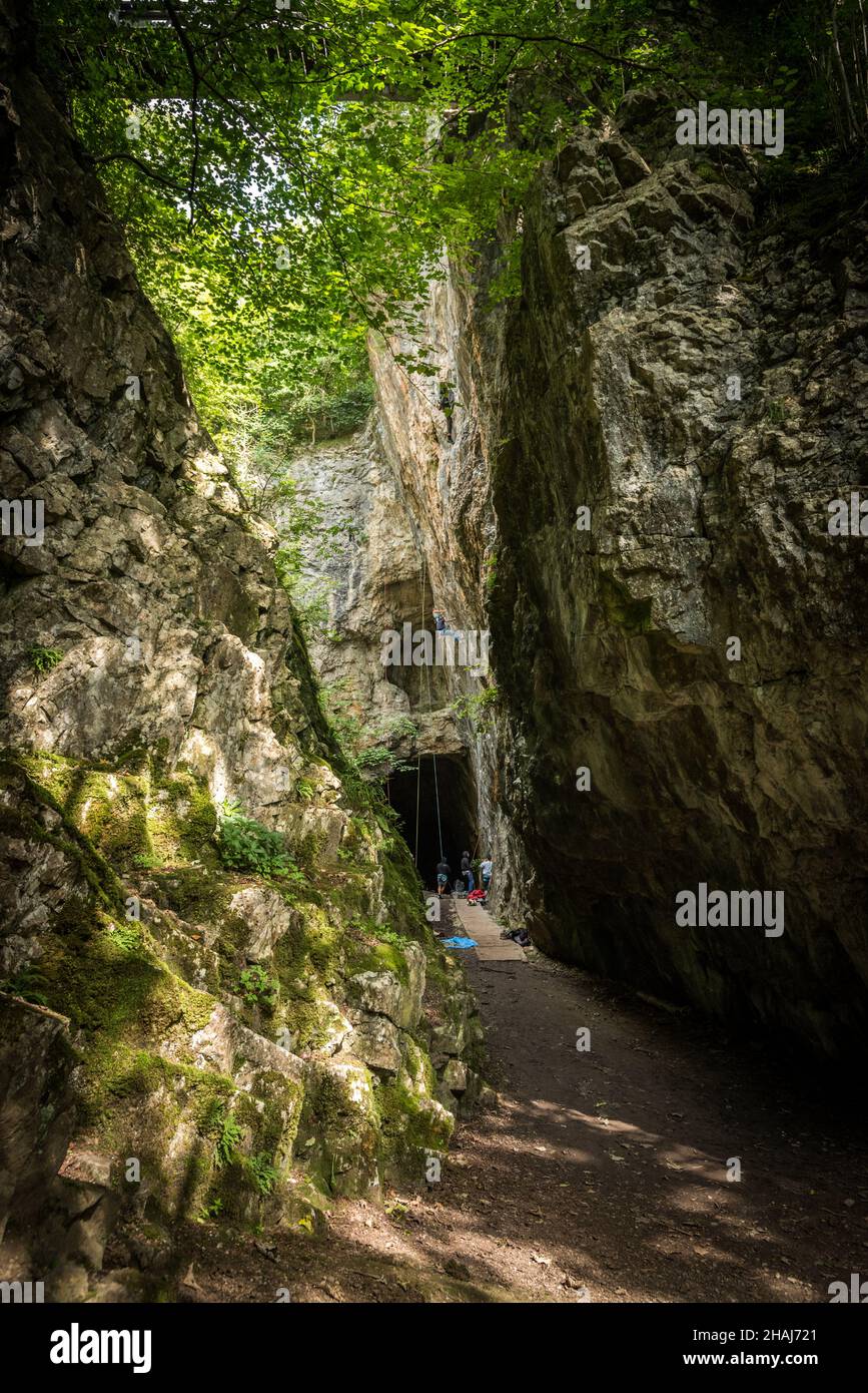 rock climbing at the Devil's Gorge Stock Photo - Alamy