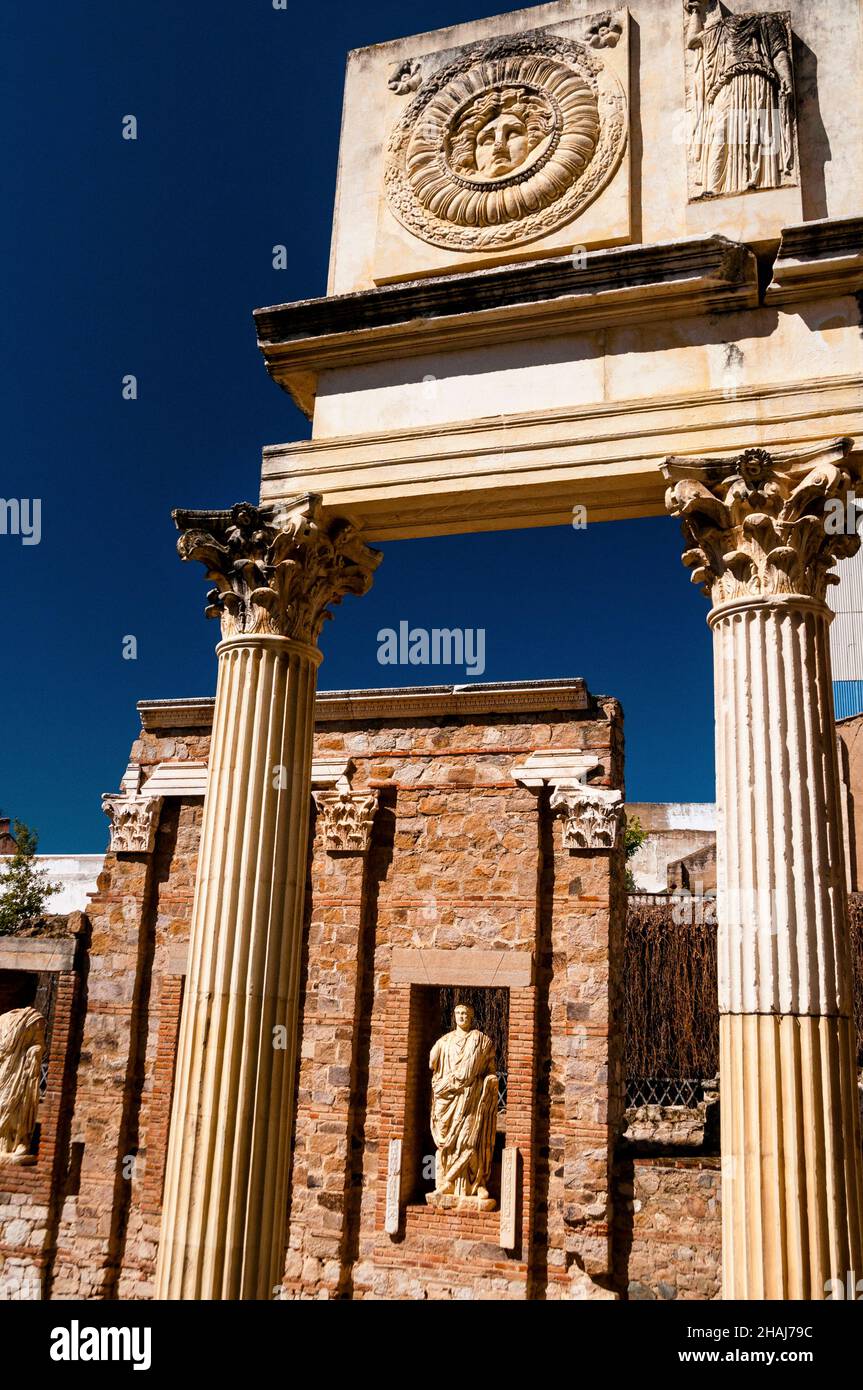 Reconstruction of the Roman Forum in Mérida, Spain Stock Photo - Alamy