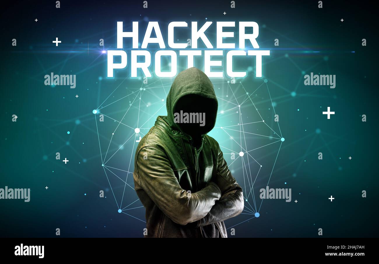 Mysterious hacker, online attack concept Stock Photo - Alamy