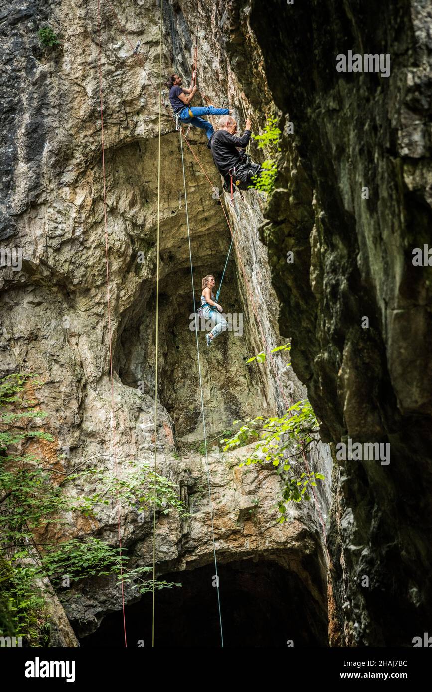rock climbing at the Devil's Gorge Stock Photo - Alamy